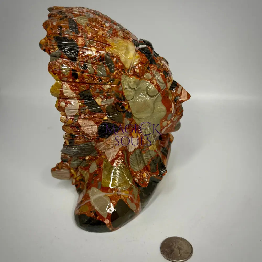 Brecciated Jasper Chief Indian Head Carving – Magick Souls