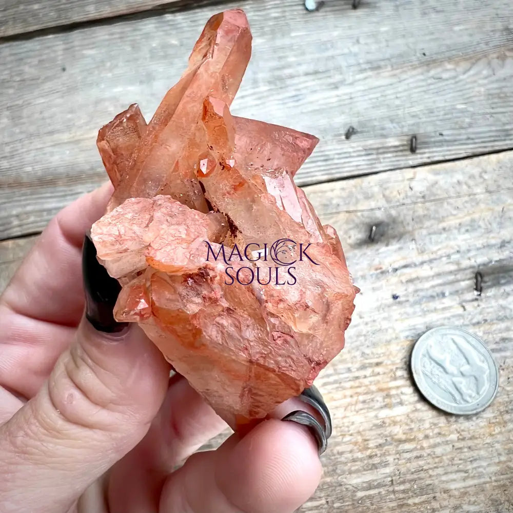 Red Hematoid Orange Tangerine Quartz Cluster – Magick Souls